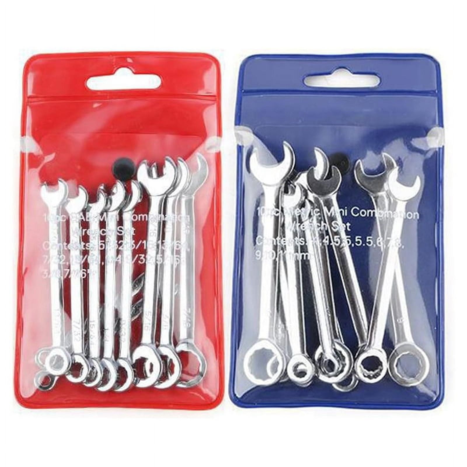 20 Pcs Open End Wrench Set, Mini Metric SAE Combination Wrench Set Thin ...