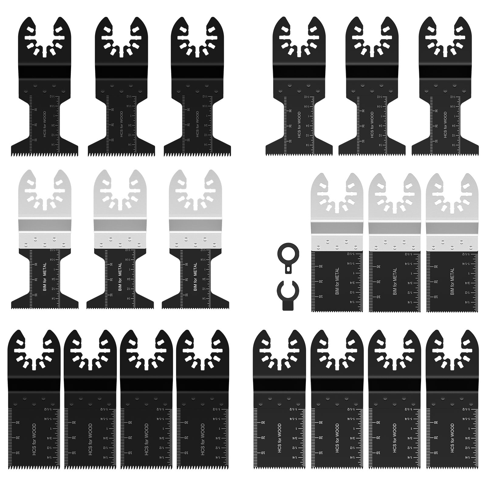 20 Pcs Oscillating Tool Blade Universal Multi Tool Blade Kit with 2 ...