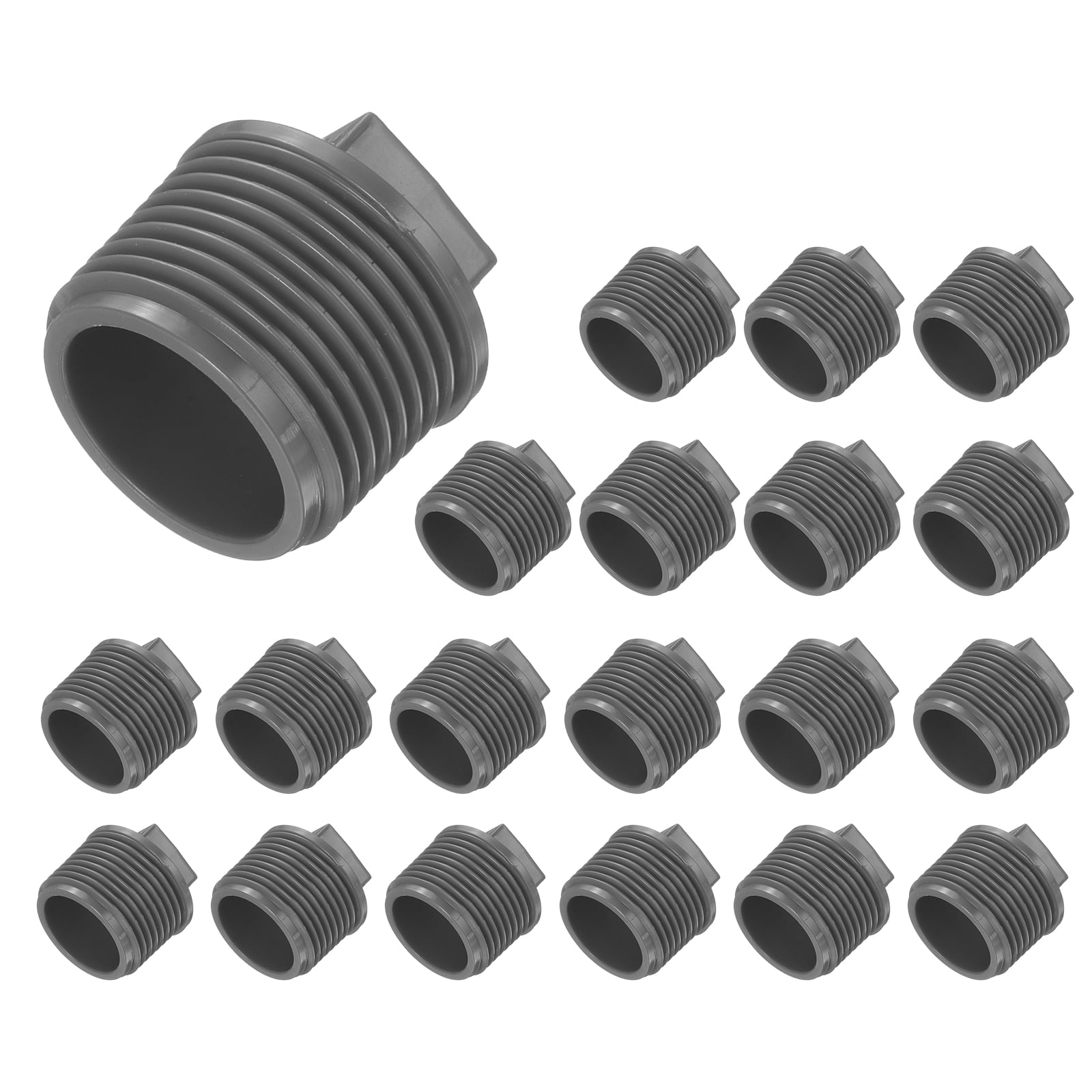 20 Pcs PVC Pipe Male Thread Plug G1" Threaded NPT Plugs for Water Line ...