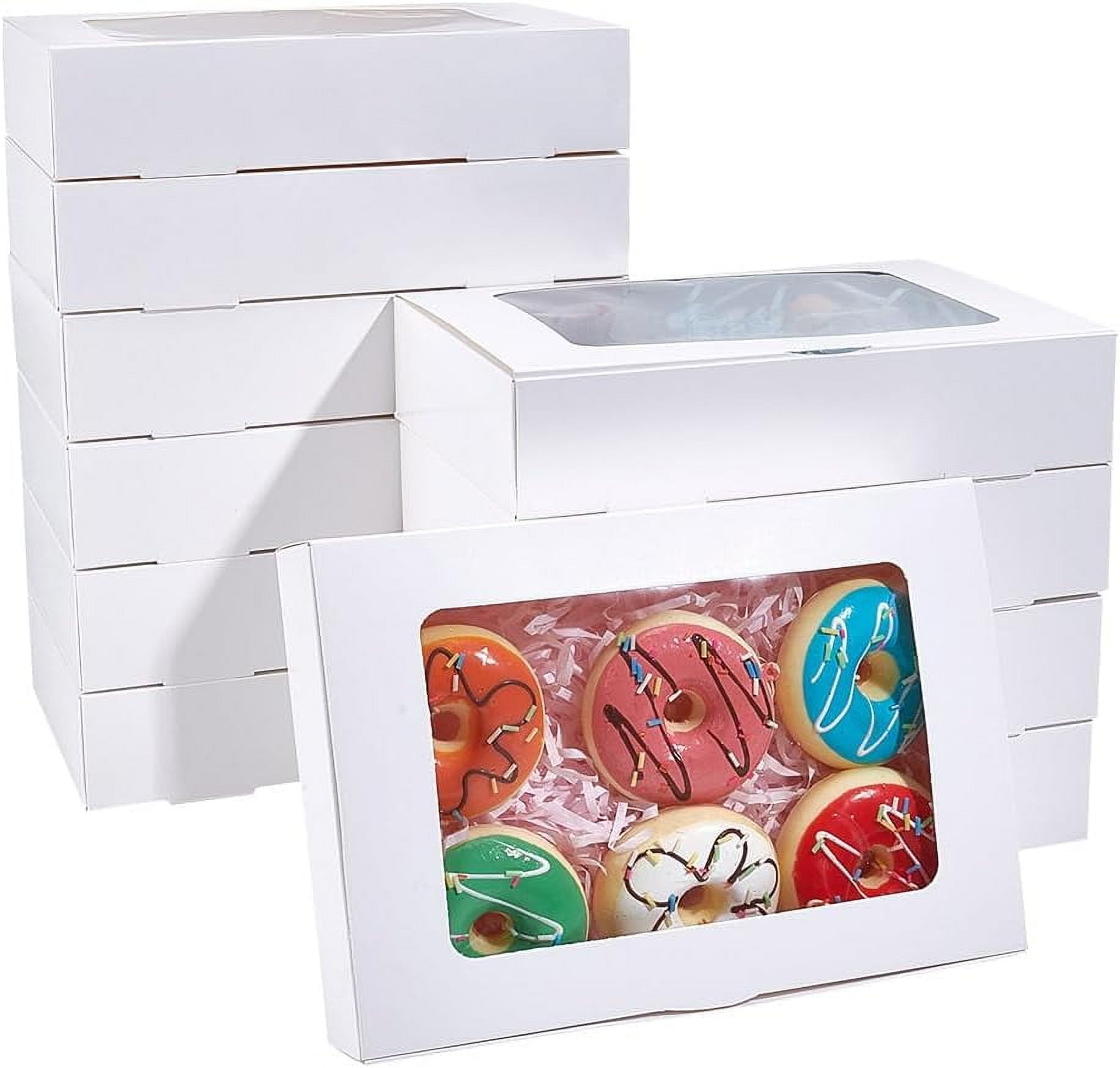 20 Pcs Paper Boxes with Window Treat Boxes 9.17x6.1x1.97 Inch Bakery ...