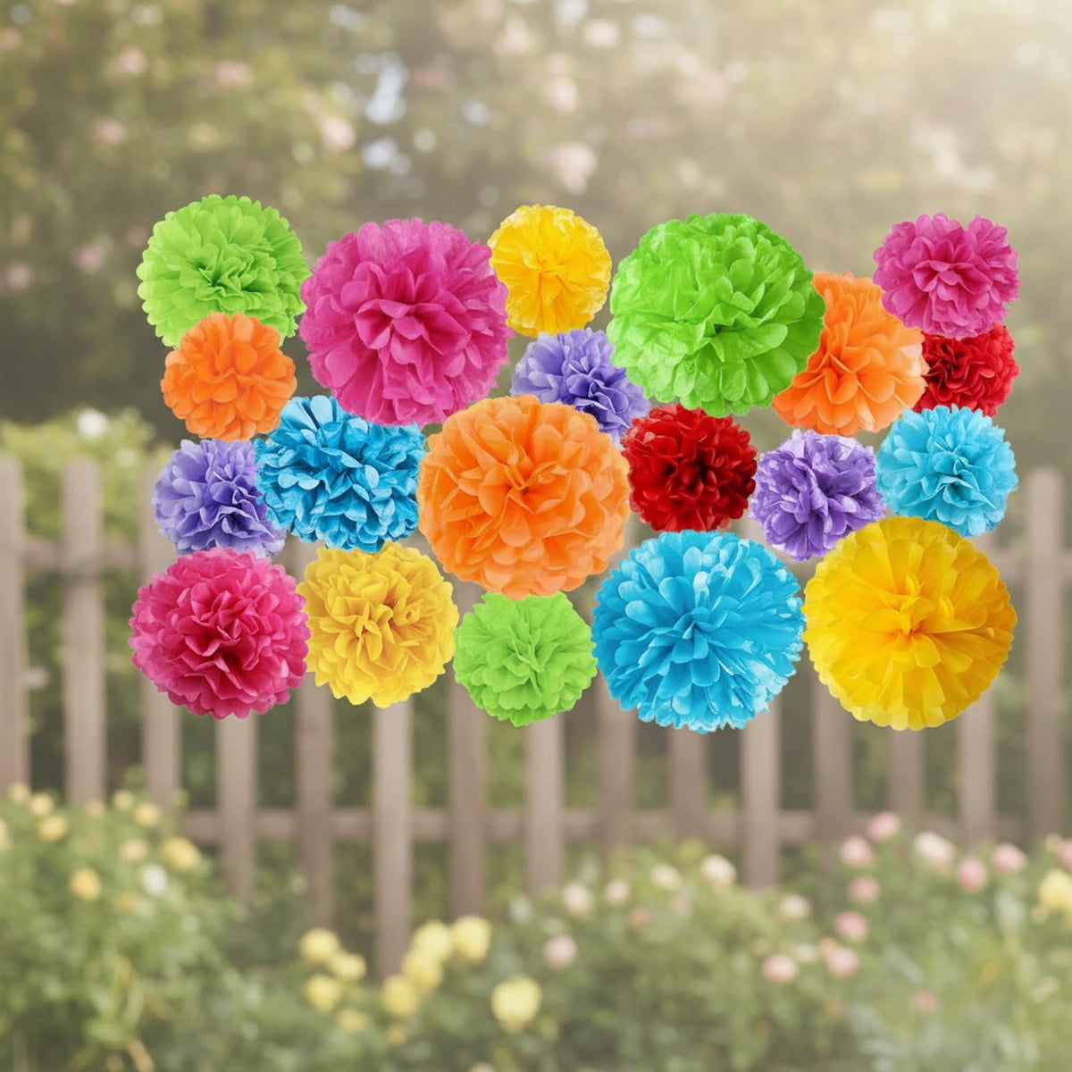 20 Pcs Paper Pom Poms Kit, Tissue Paper Flowers for Birthday, Party ...