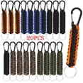 20 Pcs Paracord Keychain Military Braided Keychain Clip with Strap ...