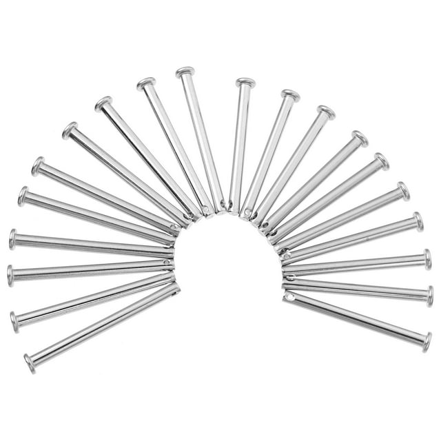20Pcs Stainless Steel Shaft Flat Head with Hole Cylindrical Pin Bolts ...