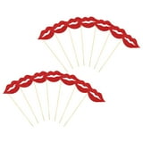 20 Pcs Party Lips Lips Photo Props with Sticks Party Stuff Mouth Photo ...