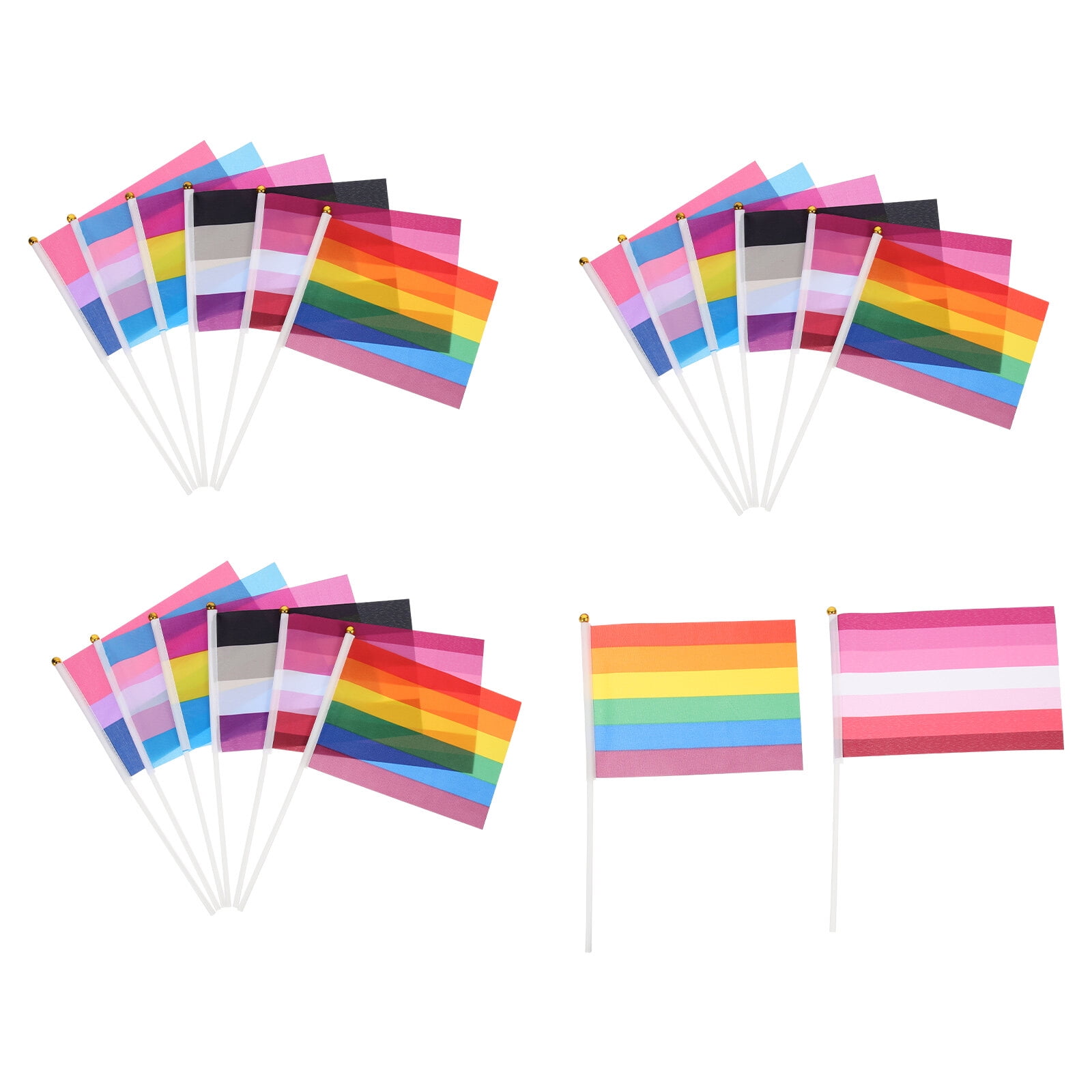 20 Pcs Party Parade Decor Handheld Flag Flags Pride Mini Lgbt Stripe