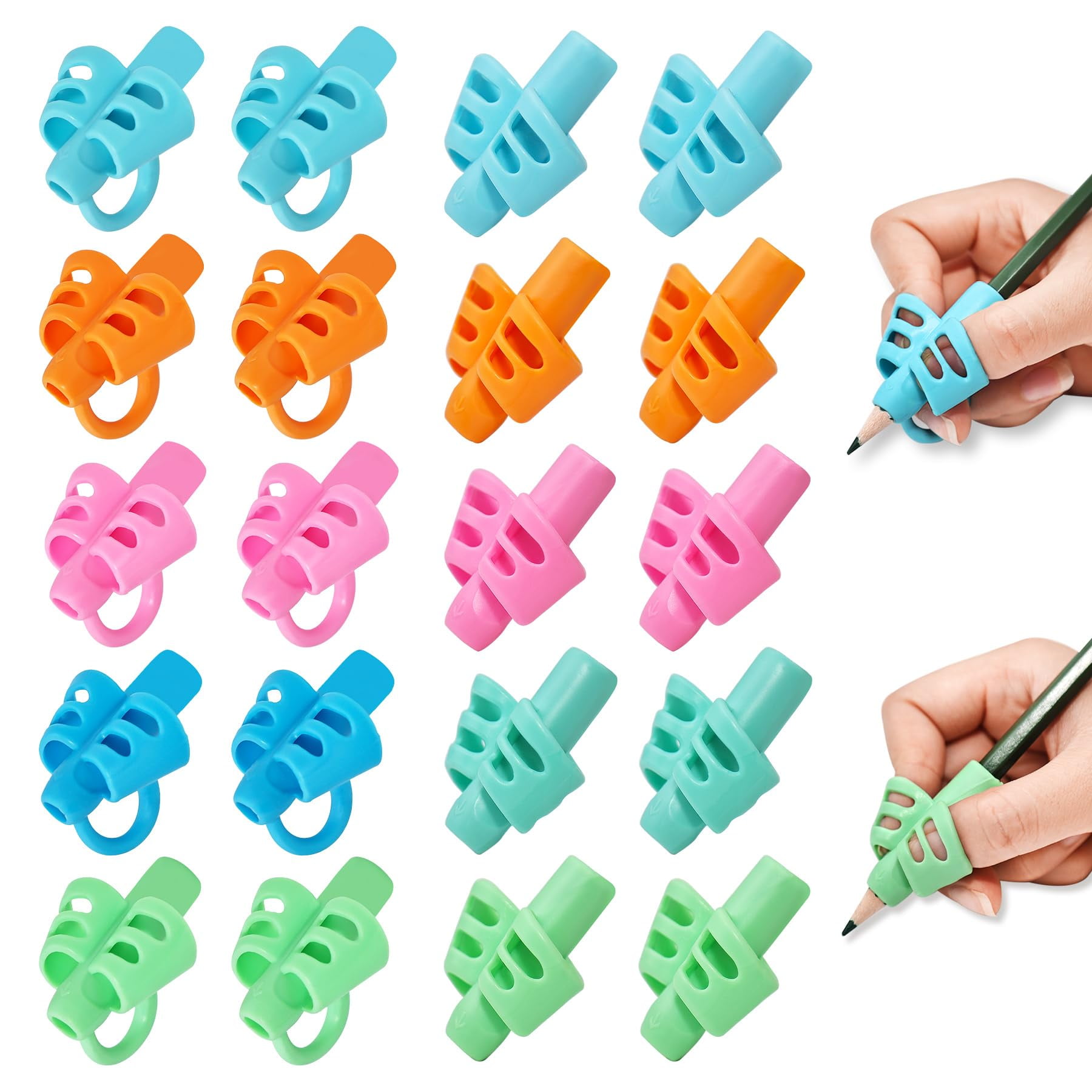 20 Pcs Pencil Grips for Kids Handwriting Pencil Holders Grippers for ...