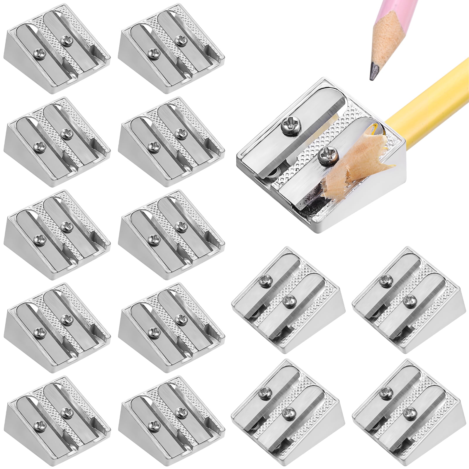 20 Pcs Pencil Sharpeners Handheld Pencil Sharpener Metal Pencil ...