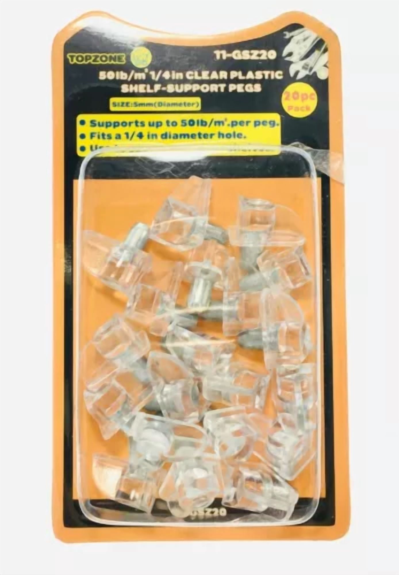 20 Pcs/Pk Clear Transparent Plastic Shelf Support Pin Peg Cabinet Book ...