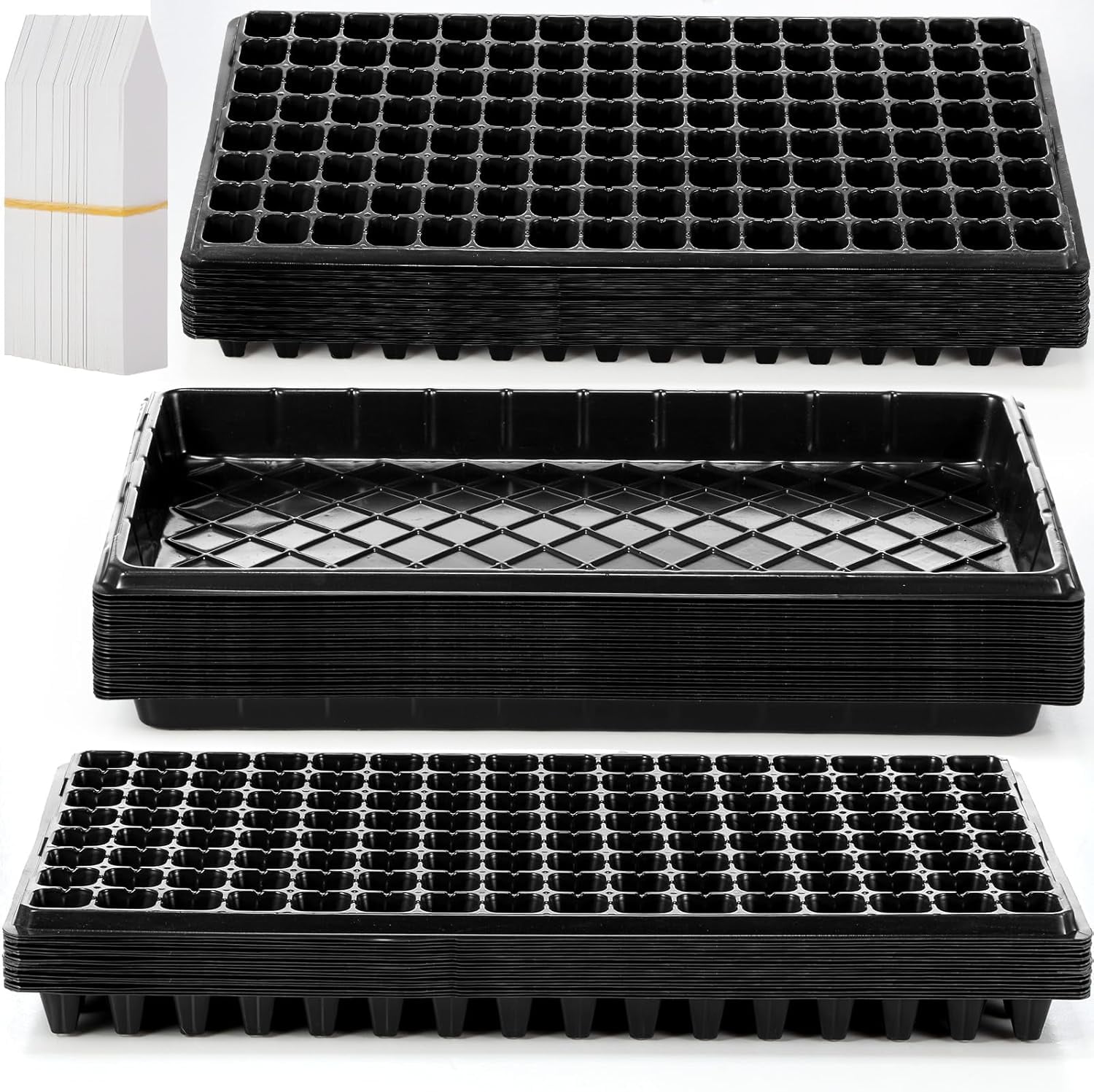 20 Pcs Plant Seed Starting Trays, 1020 Trays No Holes and Cells Plug ...
