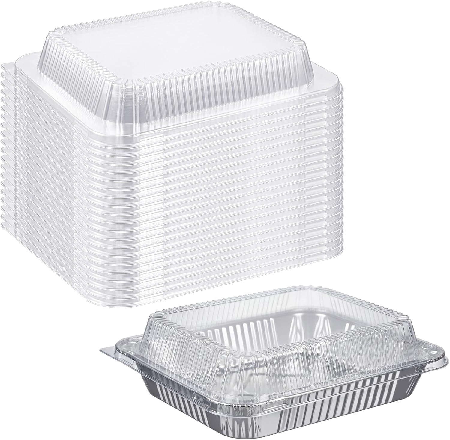20 Pcs Plastic Clear Lids for 9x13 Inch Aluminum Foil Pans, 1 Height ...