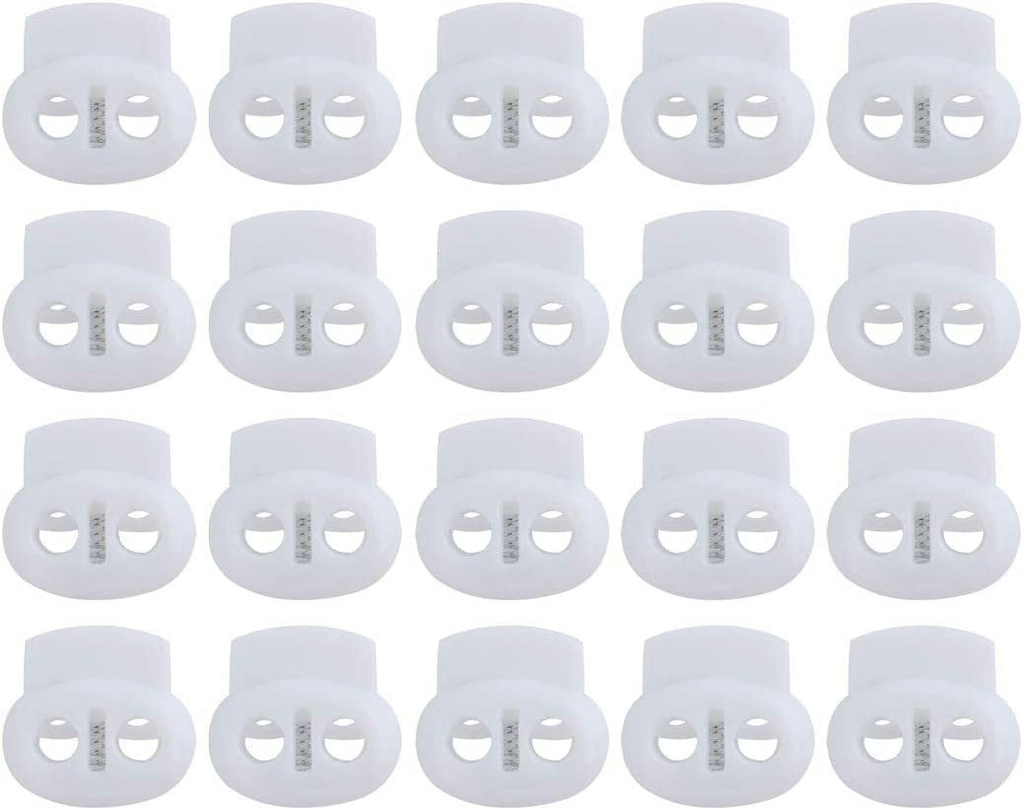 20 Pcs Plastic Cord Locks Spring Stopper Double Hole Toggle Fastener ...
