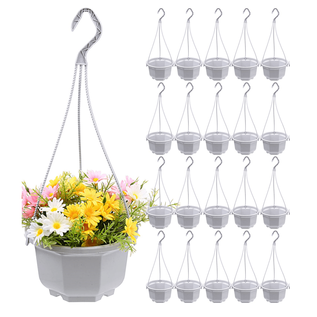 20 Pcs Plastic Hanging Plant Pots Trianu Hanging Plant Containers ...