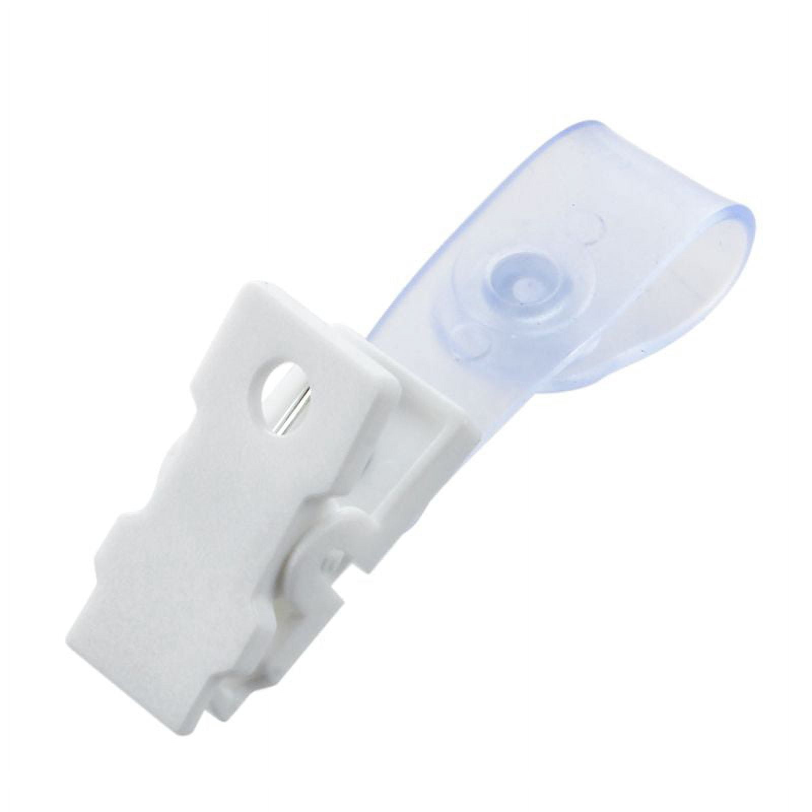 20 Pcs Plastic ID Card Name Tag Holder Badge Strap Clip White Clear ...