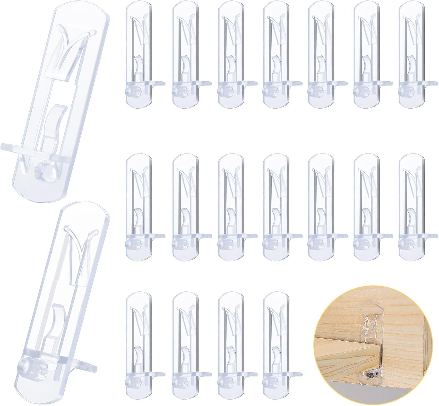 20 Pcs Plastic Locking Shelf Pins, 5mm Shelf Pins 3/4” Cabinet Shelf ...