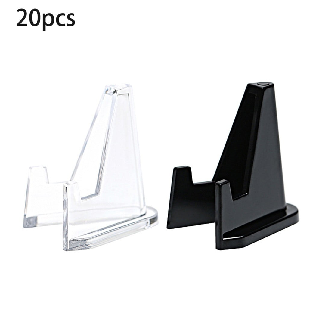 20 Pcs Plastic Mini Coin Display Stand Small Easel Rack Shelf Frame ...