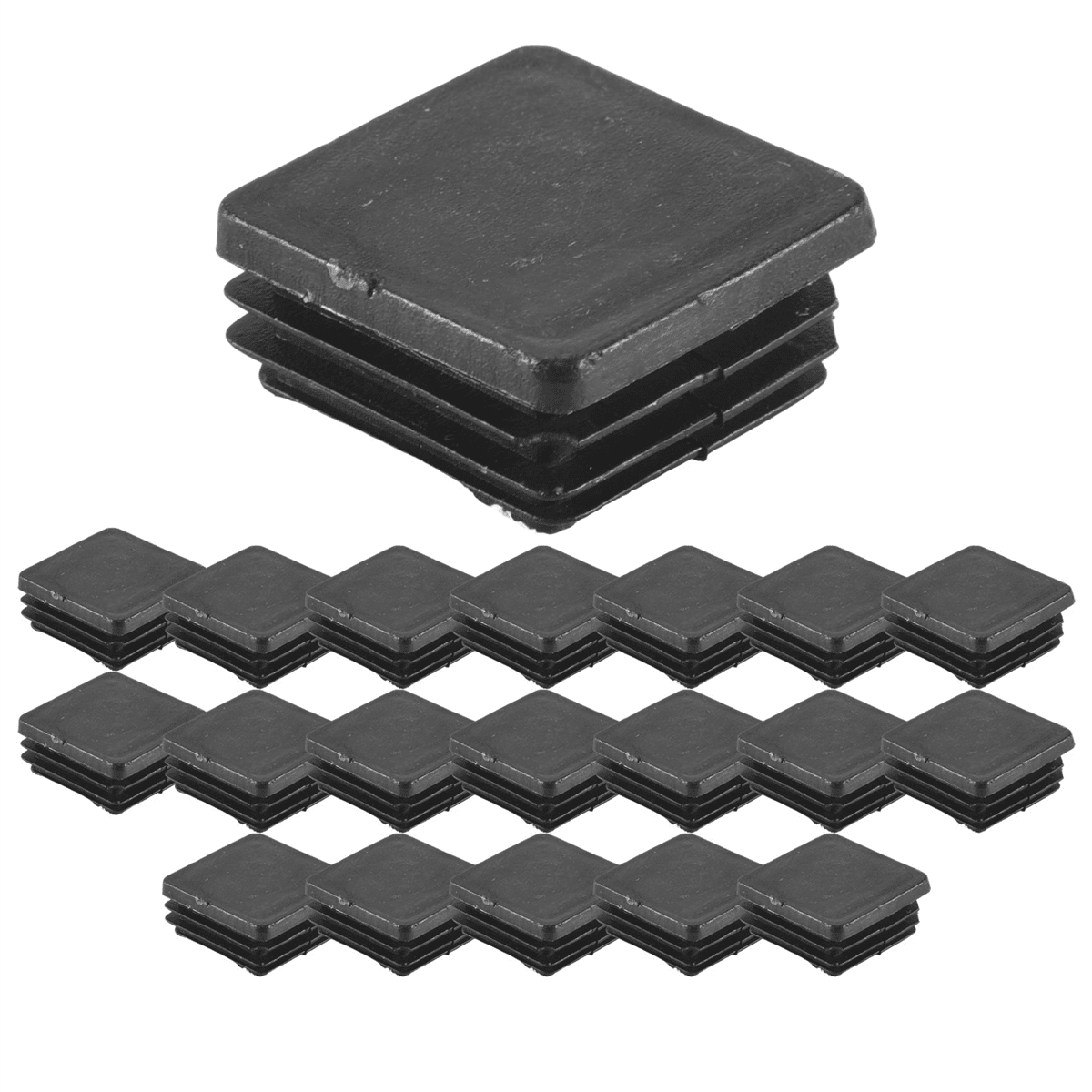 20 Pcs Plastic Square Blanking End Caps Tube Inserts 25mm x 25mm ...