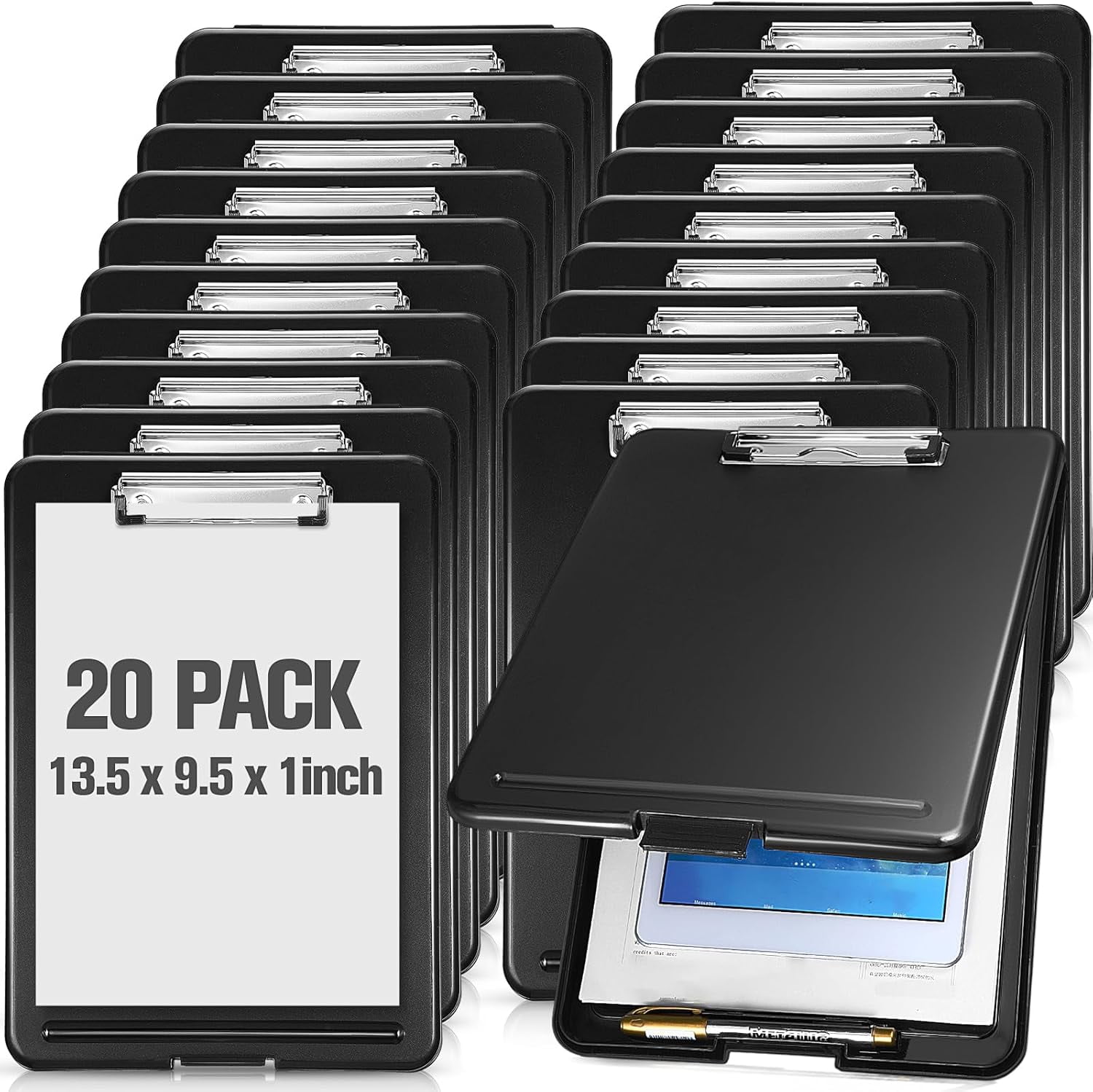 20 Pcs Plastic Storage Clipboard Nursing Clipboard with Low Profile ...