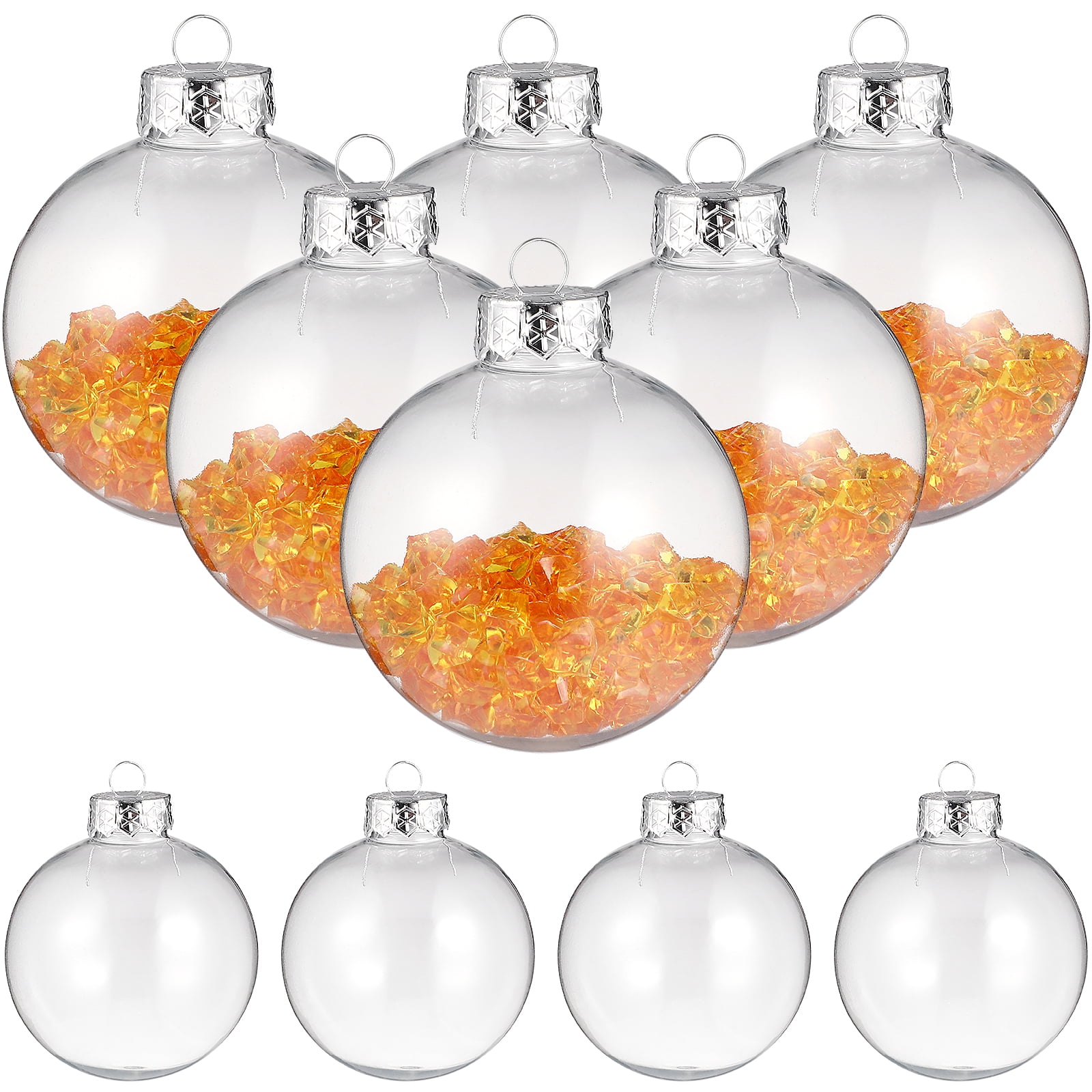 20 Pcs Plastic Transparent Ball DIY Crafts Decorations Festive Ornament ...