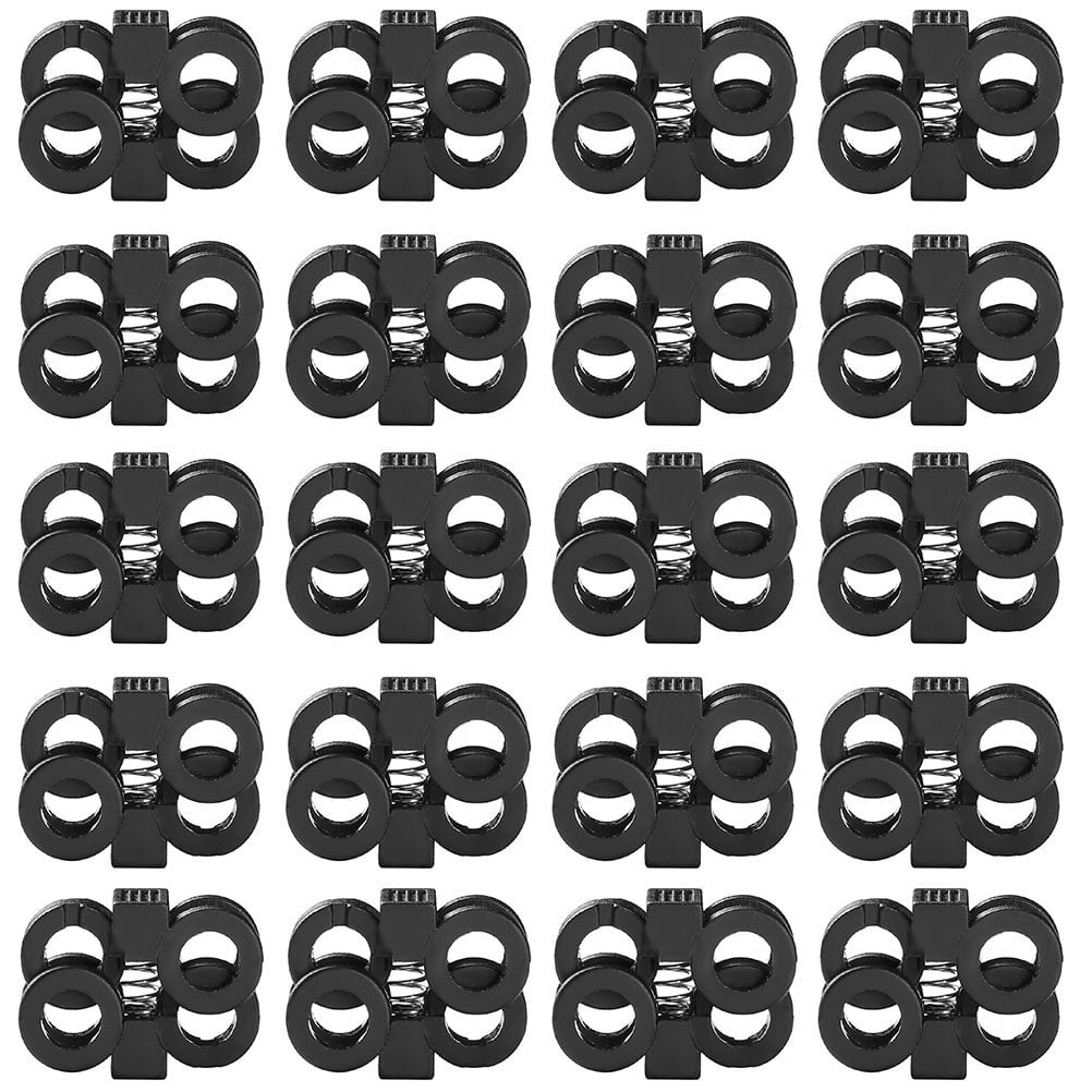 Practical Black Shoe Lace Buckles with Rounded Corners for Fixation 20 ...