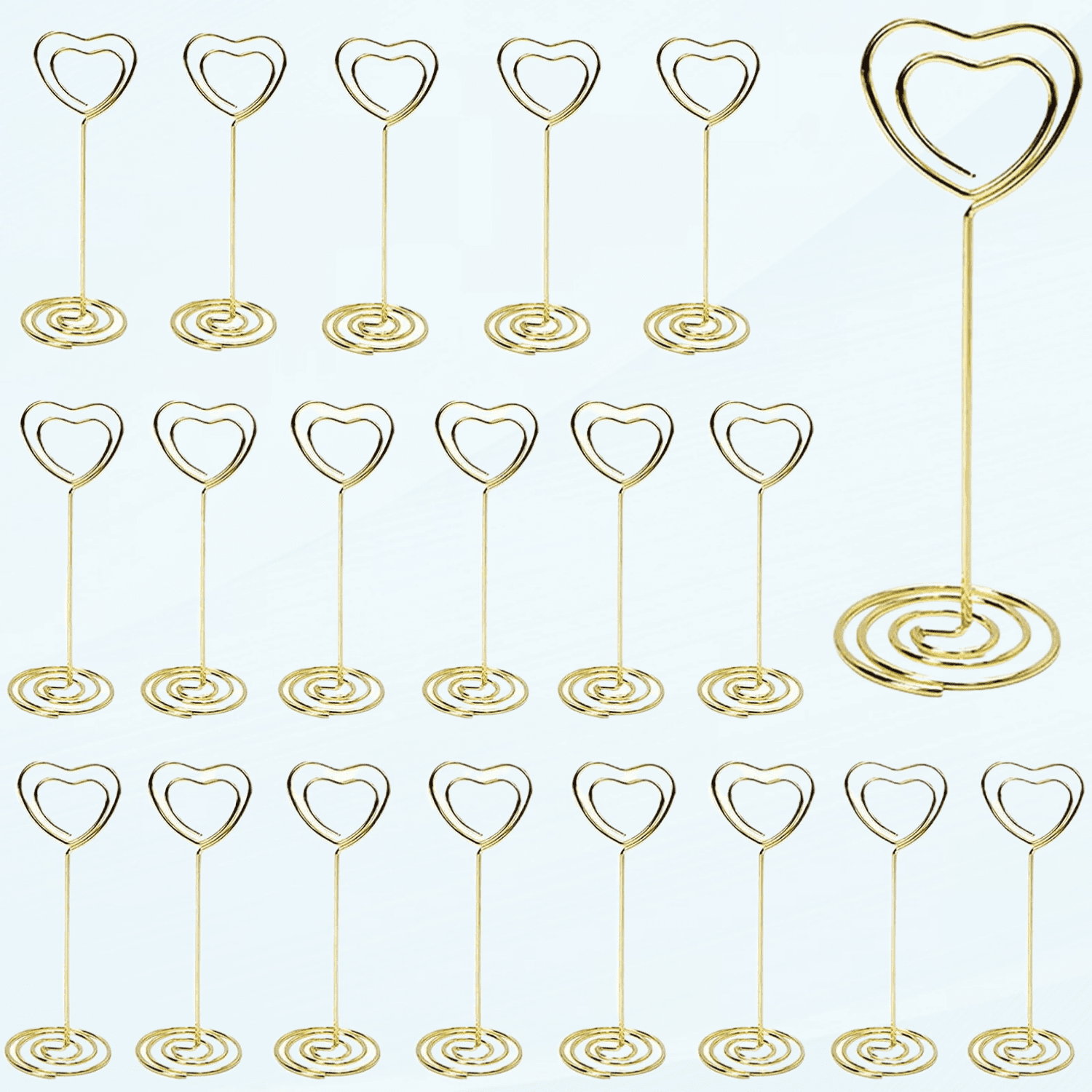 20 Pcs Premium Mini Table Number Holders Place Card Holders Metal Gold ...