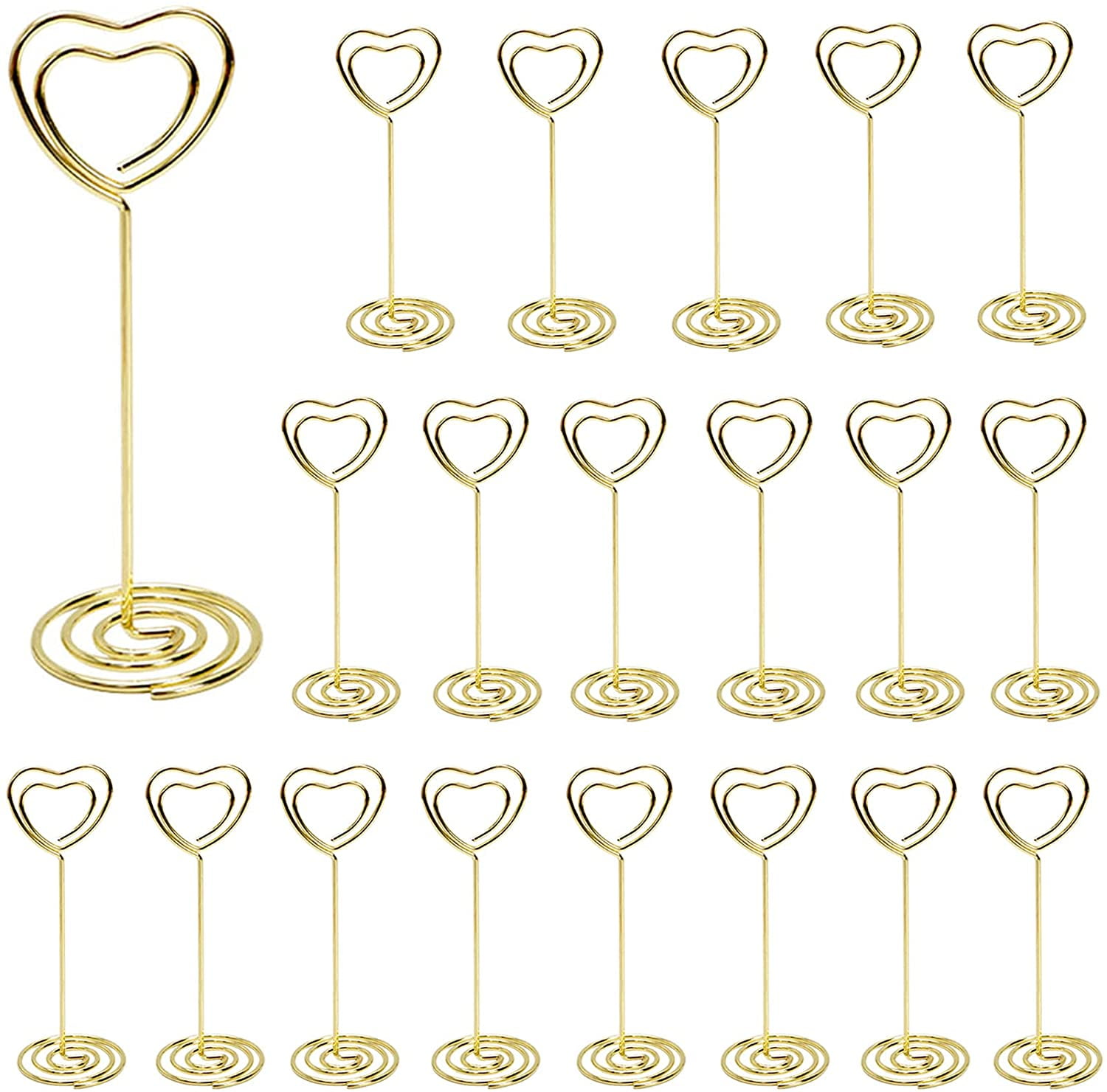 20 Pcs Premium Mini Table Number Holders Place Card Holders Metal Gold ...