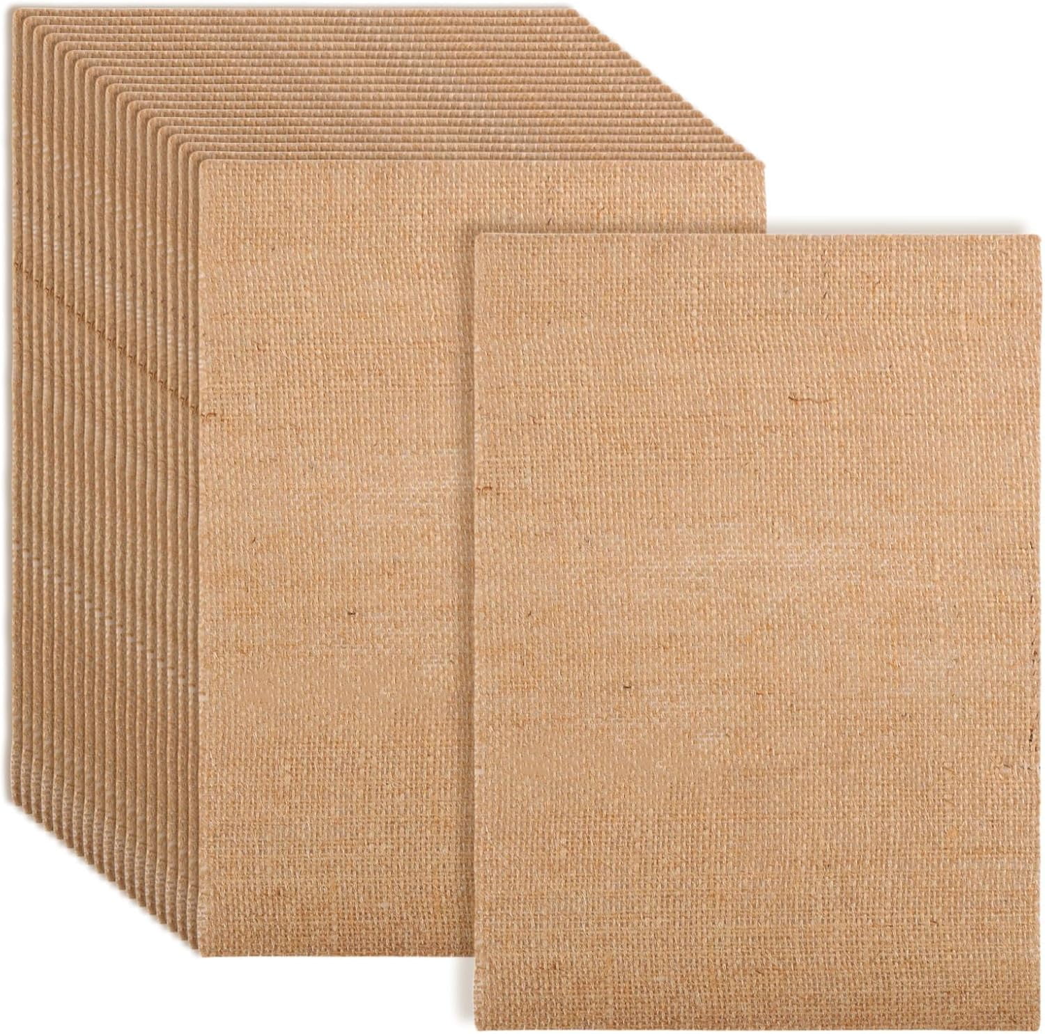 20 Pcs Printable Natural Burlap Paper Pad Printable Burlap Sheets ...