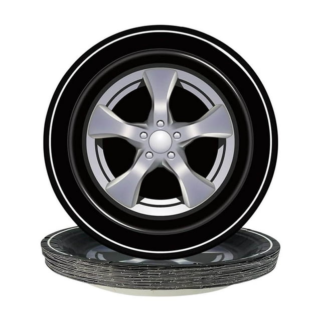 20 Pcs Racing Car Party Supplies Decorations Funny Tire Pattern Paper ...