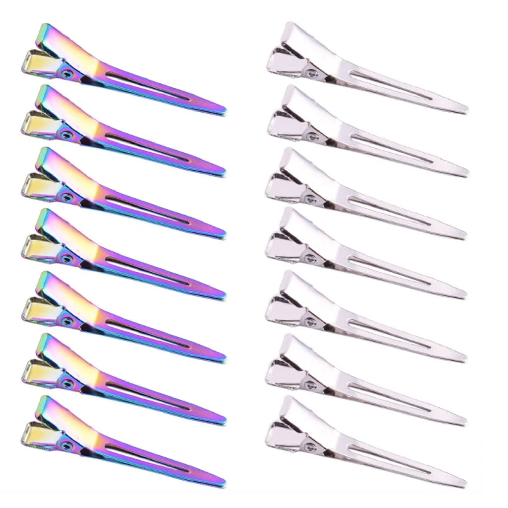 20 Pcs Rainbow Metal Duck Billed Hair Clips for Styling Sectioning Hair ...