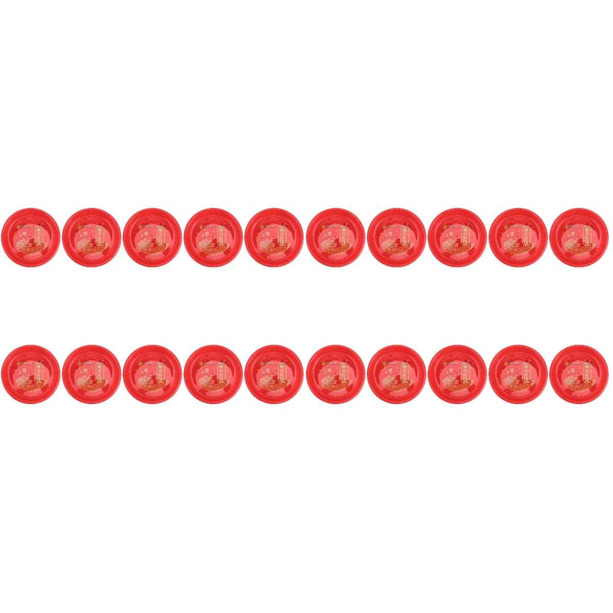 20 Pcs Red Plastic Disc Food Tray Storage Plate Storage Container for ...