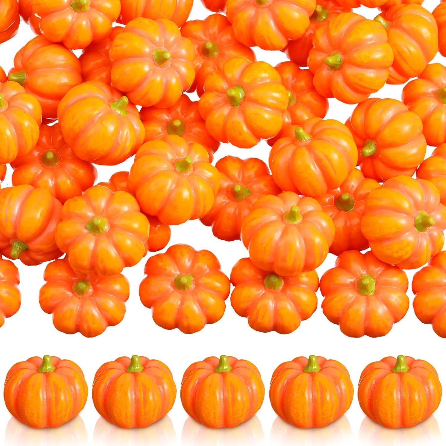 20 Pcs Resin Pumpkins for Decorating Fall Halloween, Miniature Pumpkin ...
