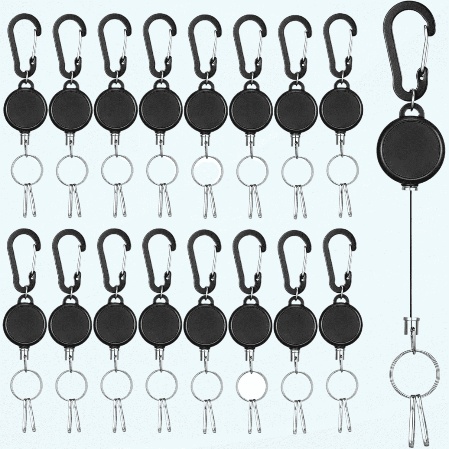 20 Pcs Retractable Keychain Badge Holder ID Card Holders with 24 Inches ...
