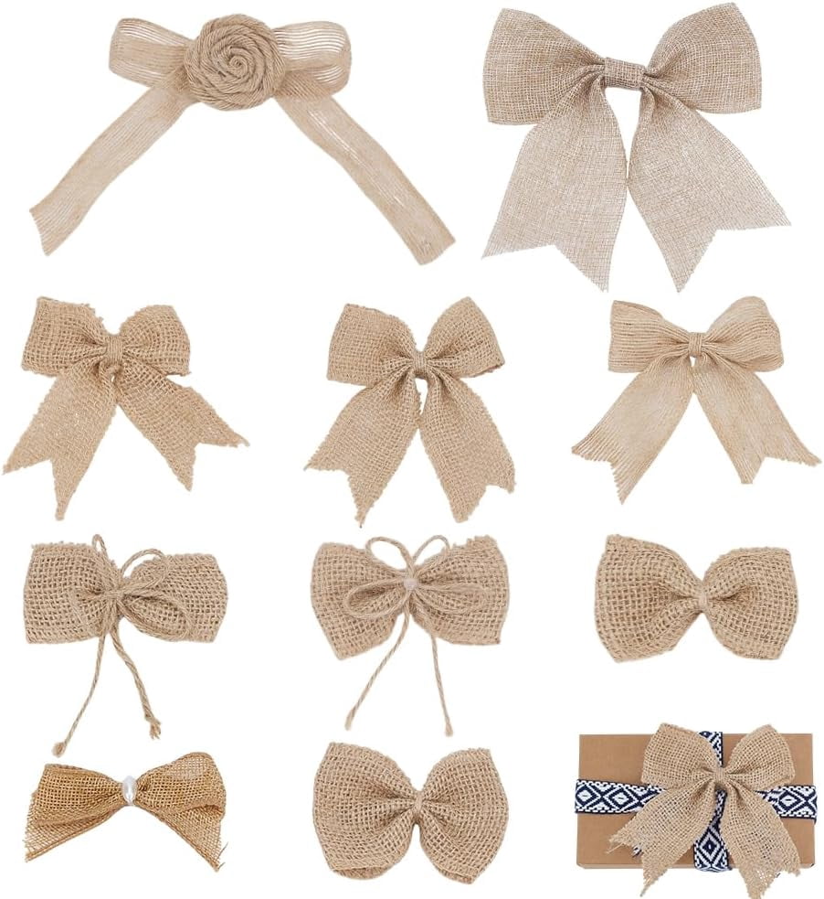 20 Pcs Ribbon Bows Decoration 10 Styles Handmade Bowknot with Pearls ...