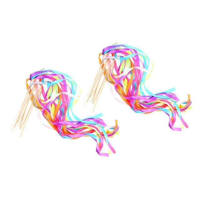 20 Pcs Ribbon Stick Wedding Send off Party Streamers Fairy Wands Decor ...