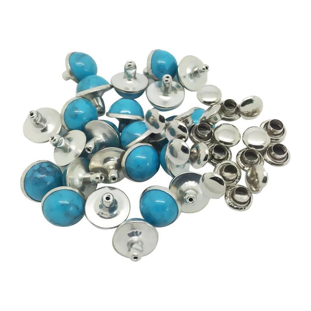 20 Pcs Rivets Quick Studs DIY Turquoise Garment Reinforcements ...