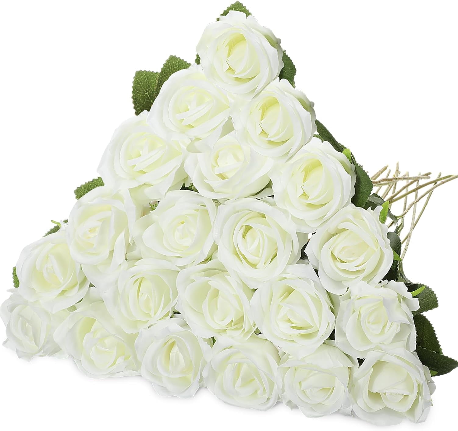 20 Pcs Rose Artificial Flowers with Long Stem Realistic Silk Roses Bulk ...