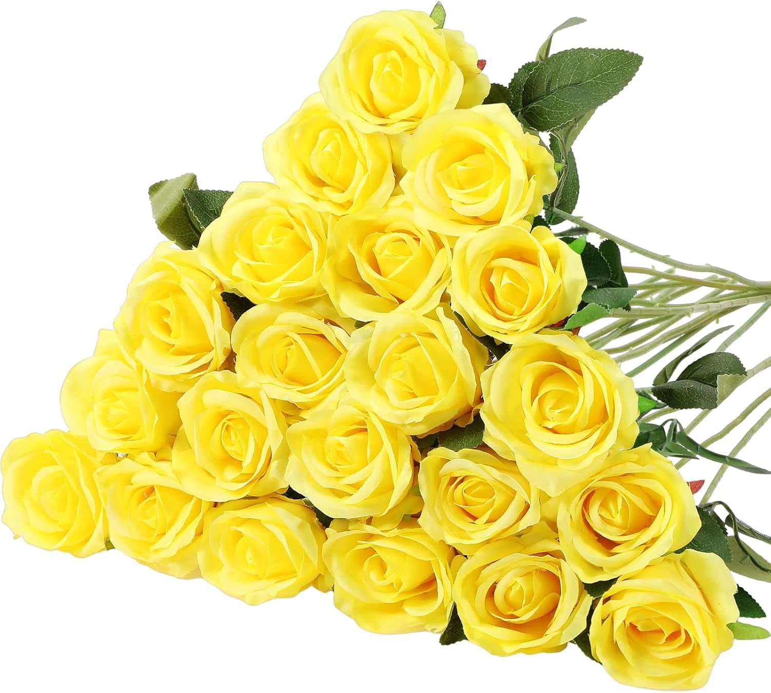 20 Pcs Rose Artificial Flowers with Long Stem Realistic Silk Roses Bulk ...