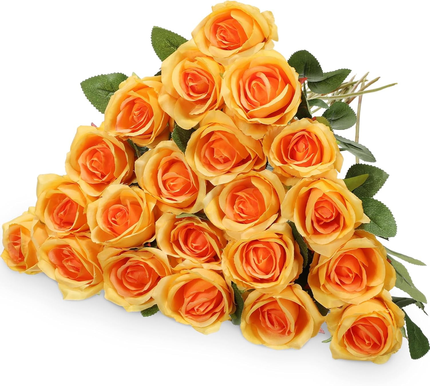 20 Pcs Rose Artificial Flowers with Long Stem Realistic Silk Roses Bulk ...