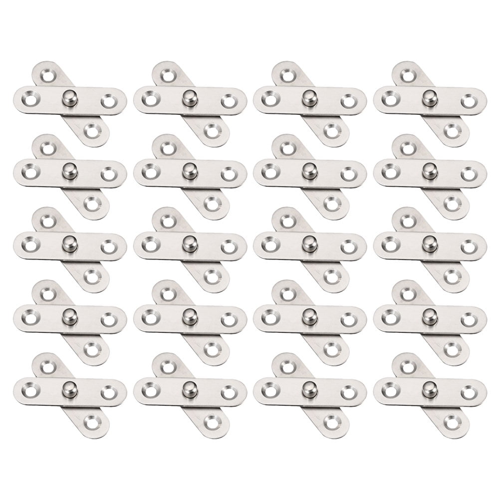 20 Pcs Rotating Door Pivot Furniture Hinges Draft Stopper Silver ...