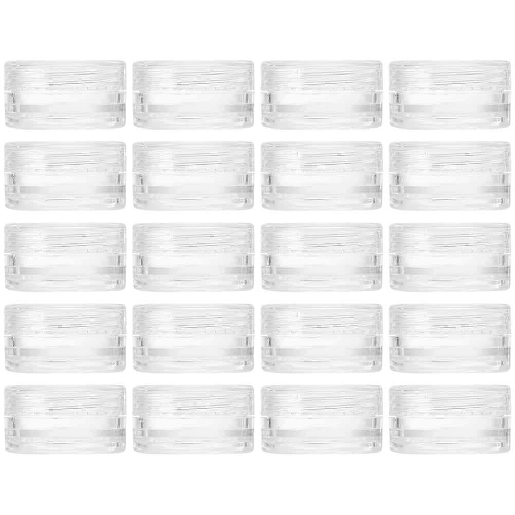 20 Pcs Round Jar Plastic Cosmetic Container Set Buttercream Small Skin ...