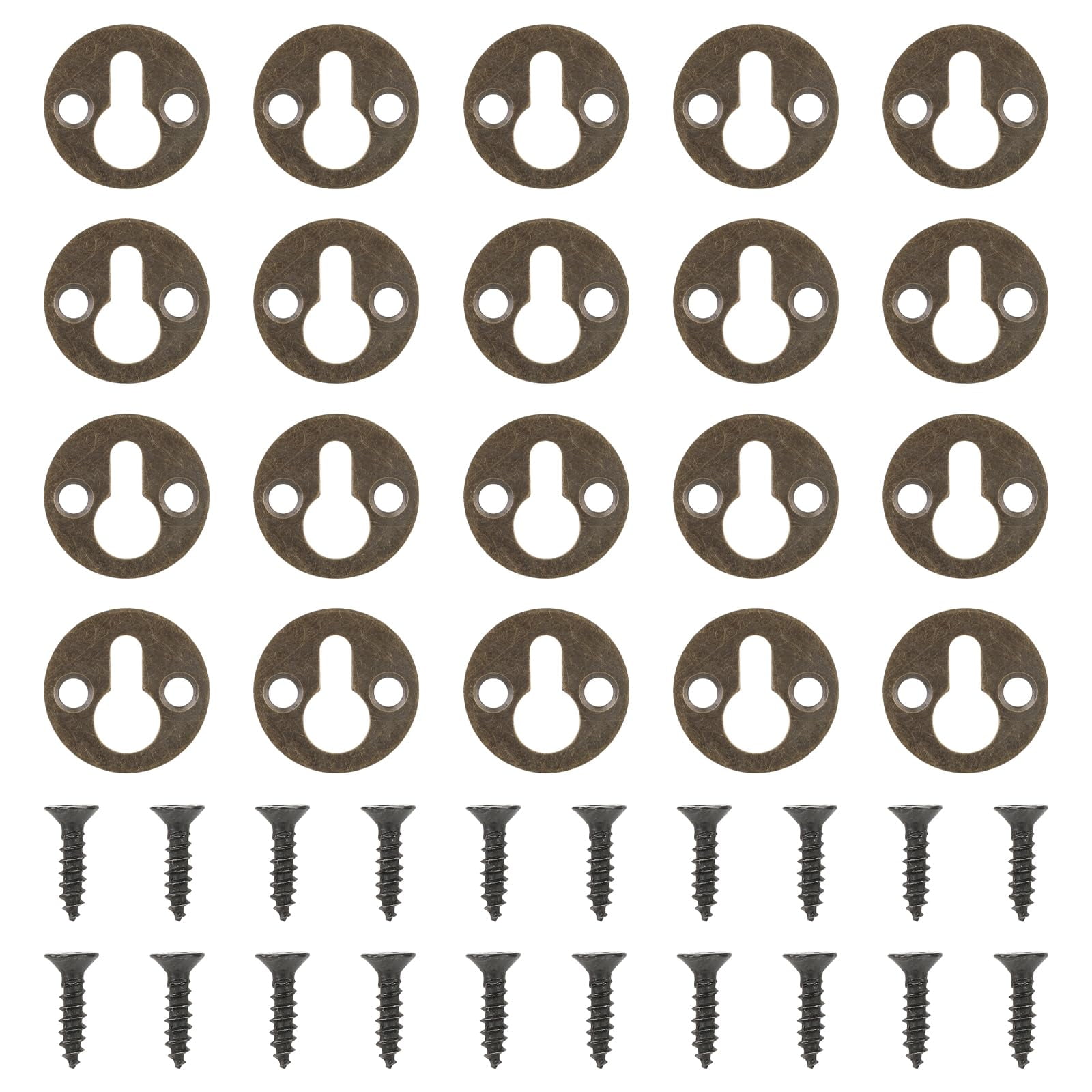 20 Pcs Round Keyhole Hangers 25mm Metal Picture Frame Hanging Plate ...