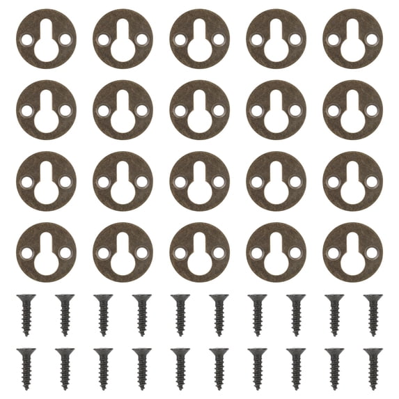 20 Pcs Round Keyhole Hangers 25mm Metal Picture Frame Hanging Plate ...