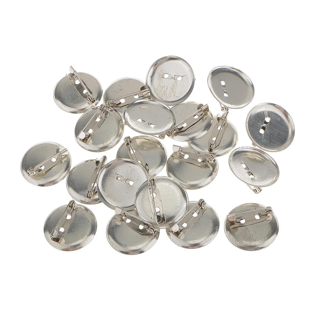 20 Pcs Round Metal Brooch Base Pad Pin Back 20mm For - Walmart.com