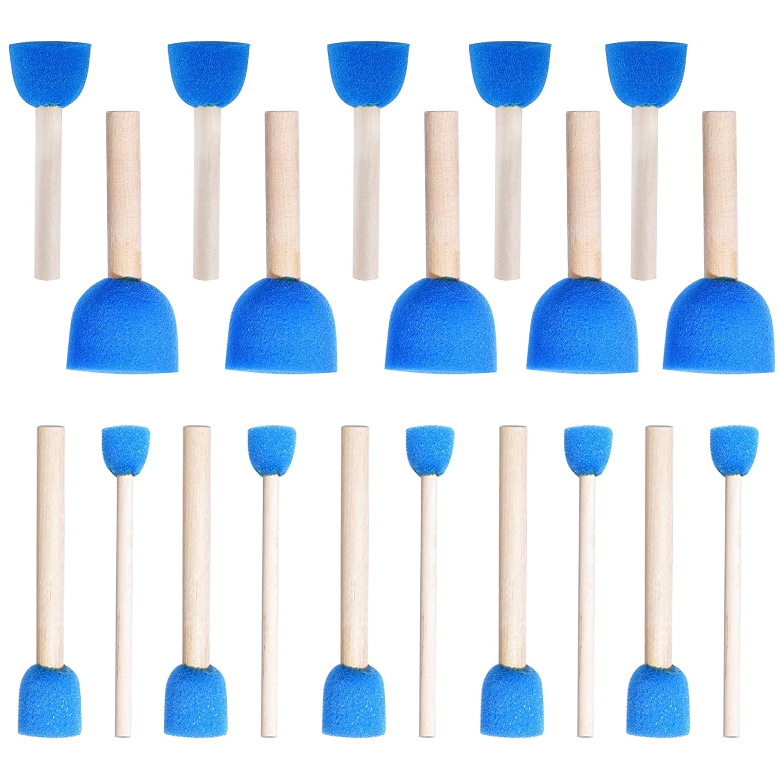20 Pcs Round Painting Sponge WAFJAMF DIY Drawing Craft Brushes Wood ...