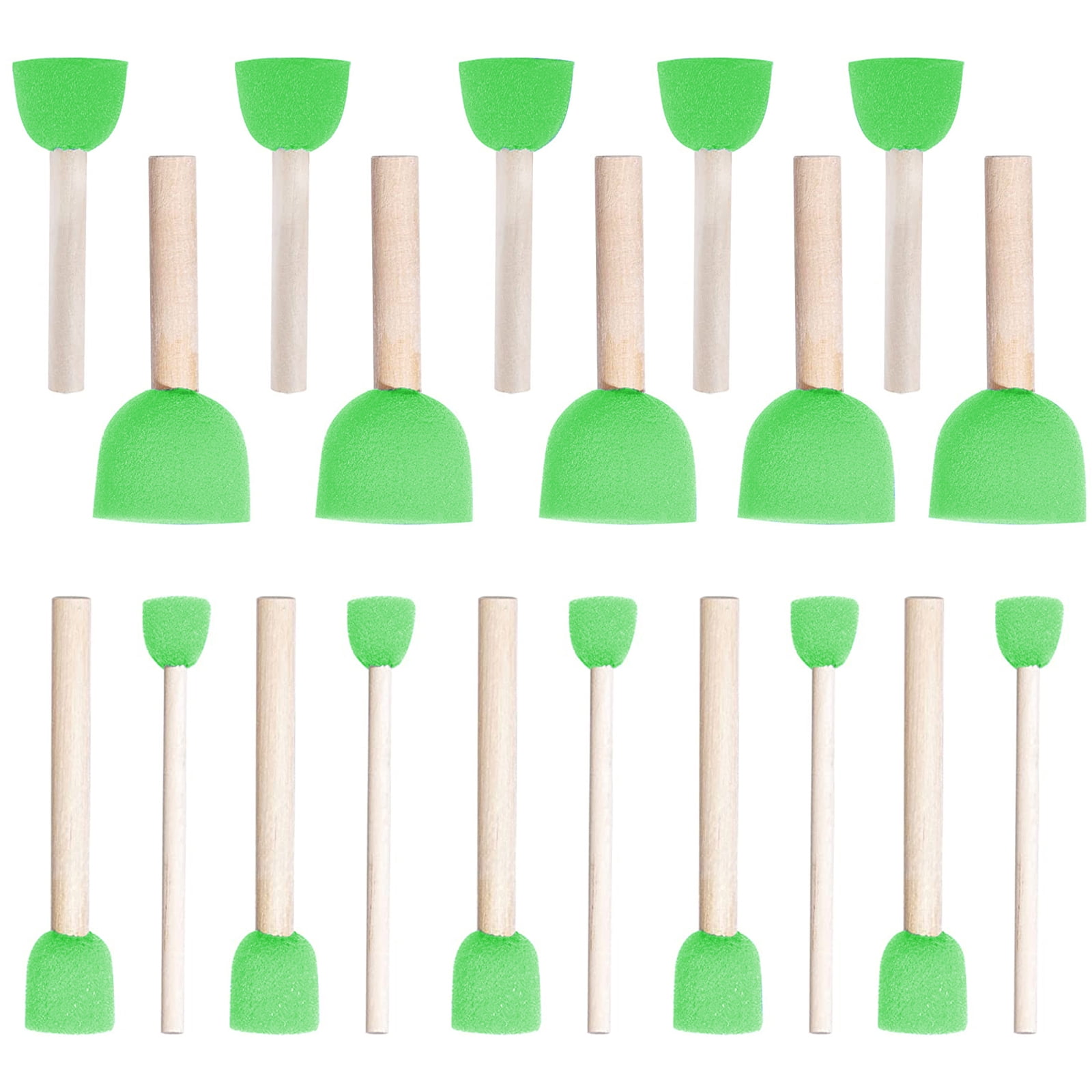 20 Pcs Round Painting Sponge WAFJAMF DIY Drawing Craft Brushes Wood ...