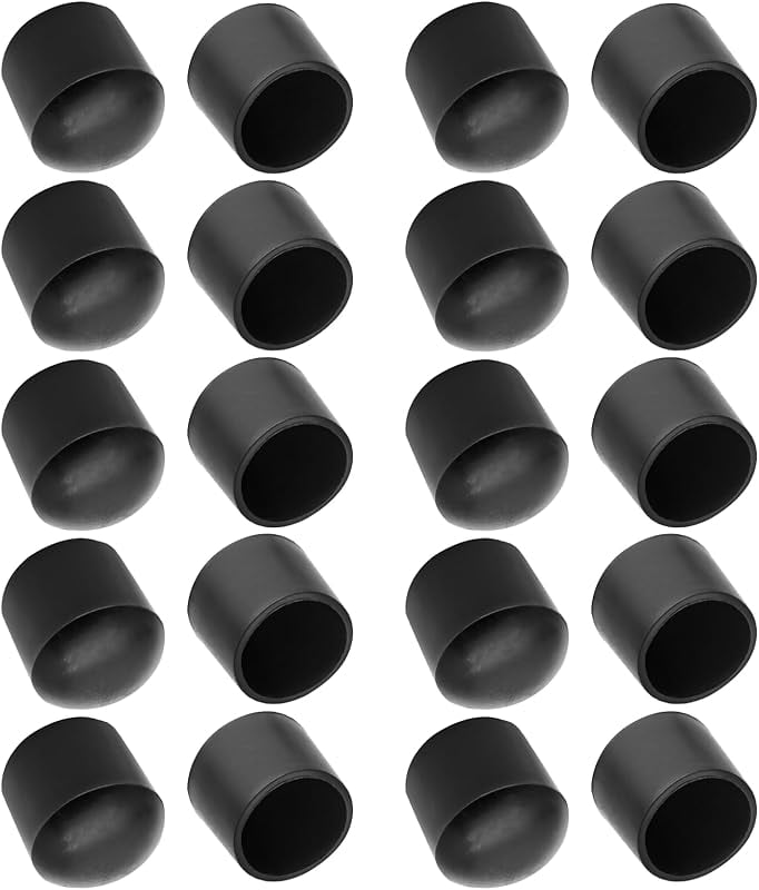 20 Pcs Round Rubber Furniture Leg Caps, 1/2"(12mm) Vinyl Flexible Chair ...