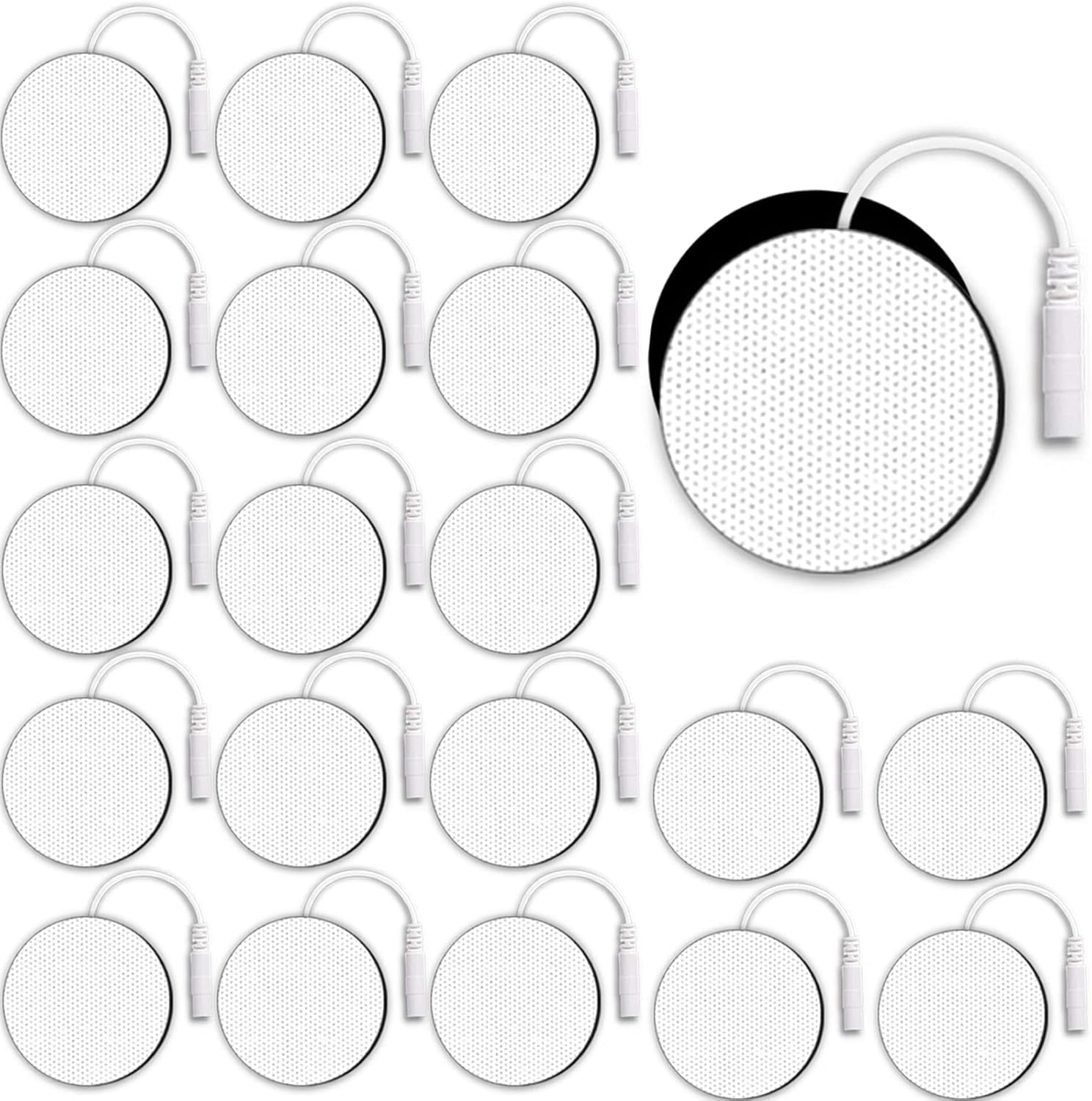 20 Pcs Round Tens Unit Replacement Pads For Tens 2 Electrodes Pads For Tens Unit Latex Free