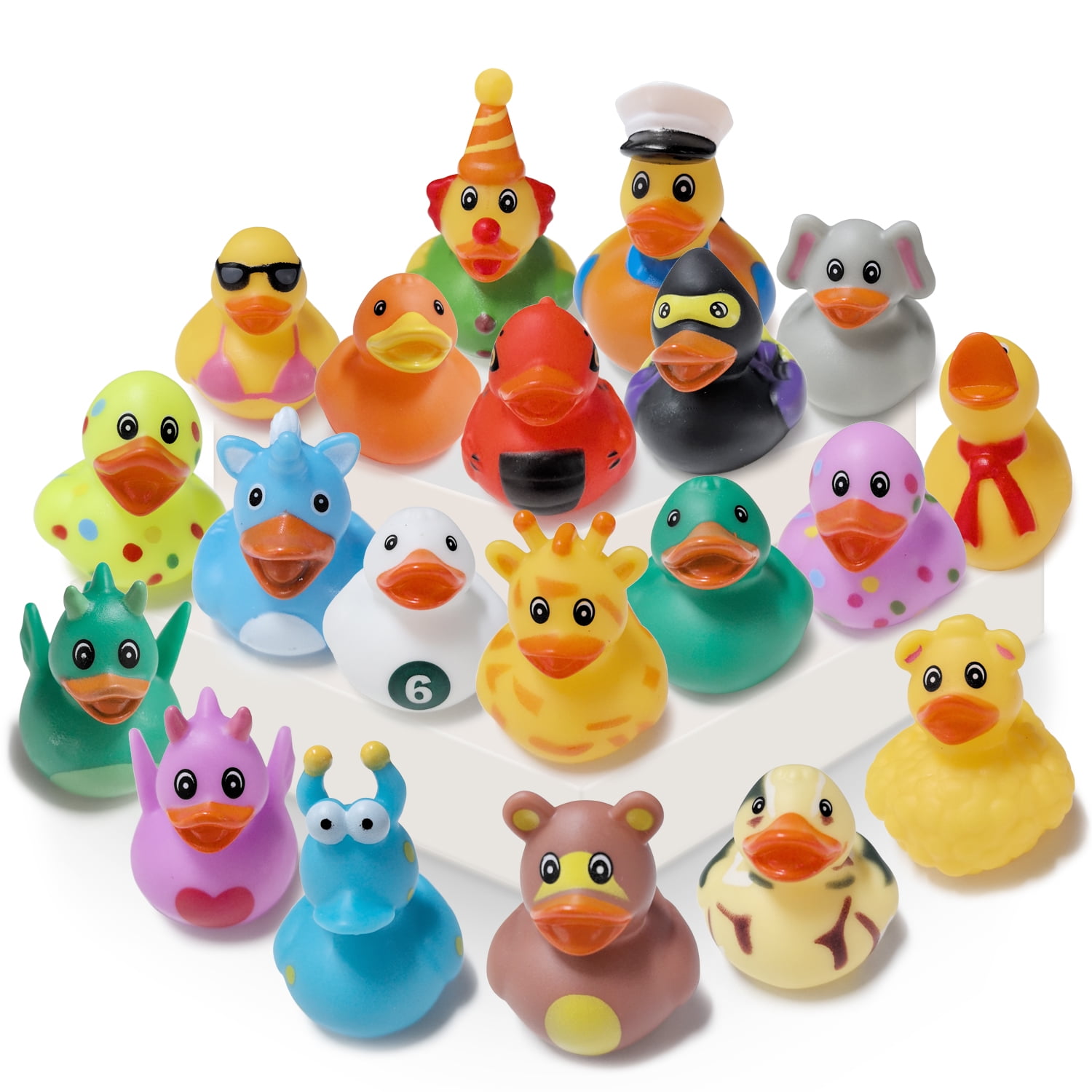 20 Pcs Rubber Ducks, Random Assortment Mini Bulk Floater Duck Toys ...