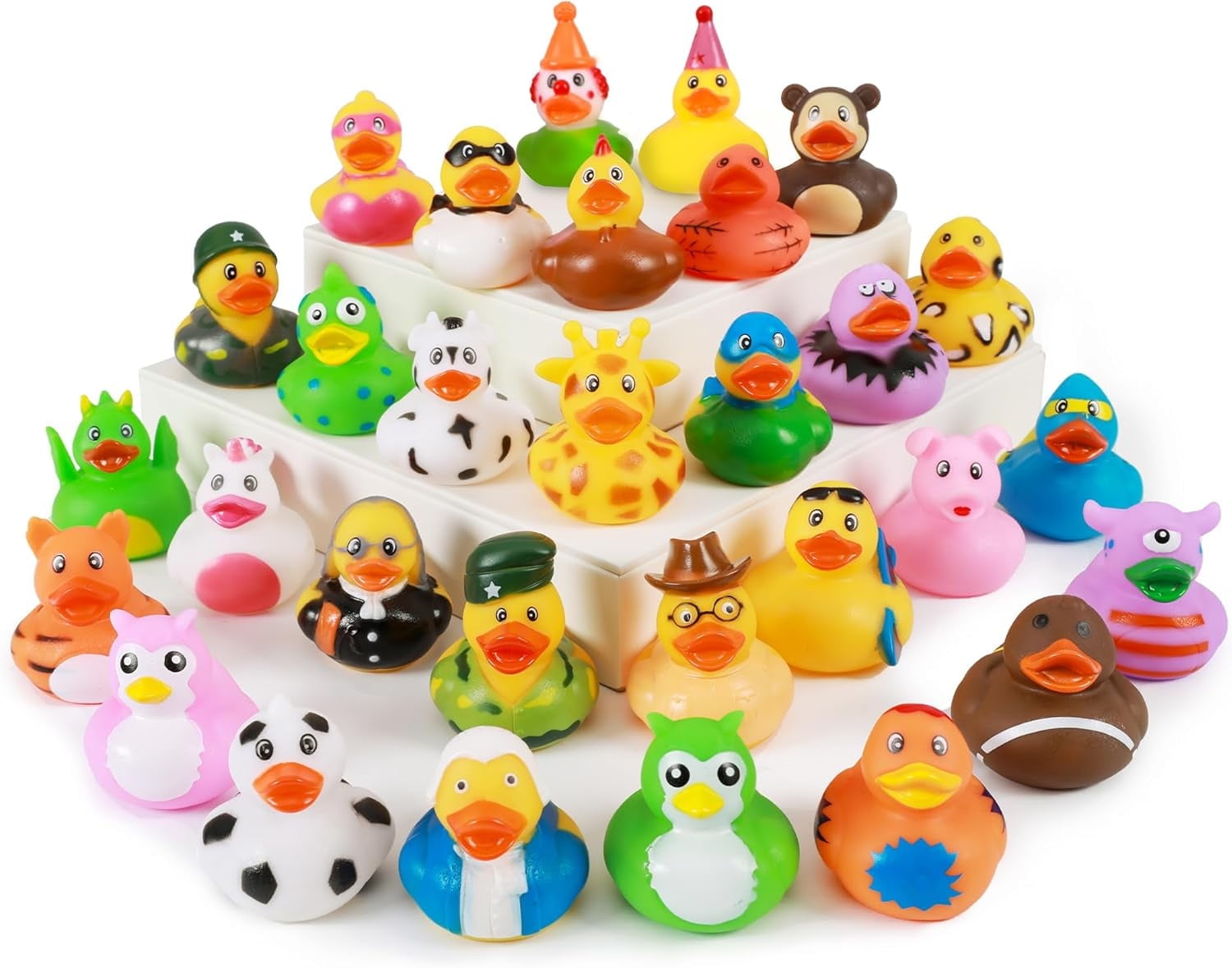 20 Pcs Rubber Ducks, Random Assortment Mini Bulk Floater Duck Toys ...