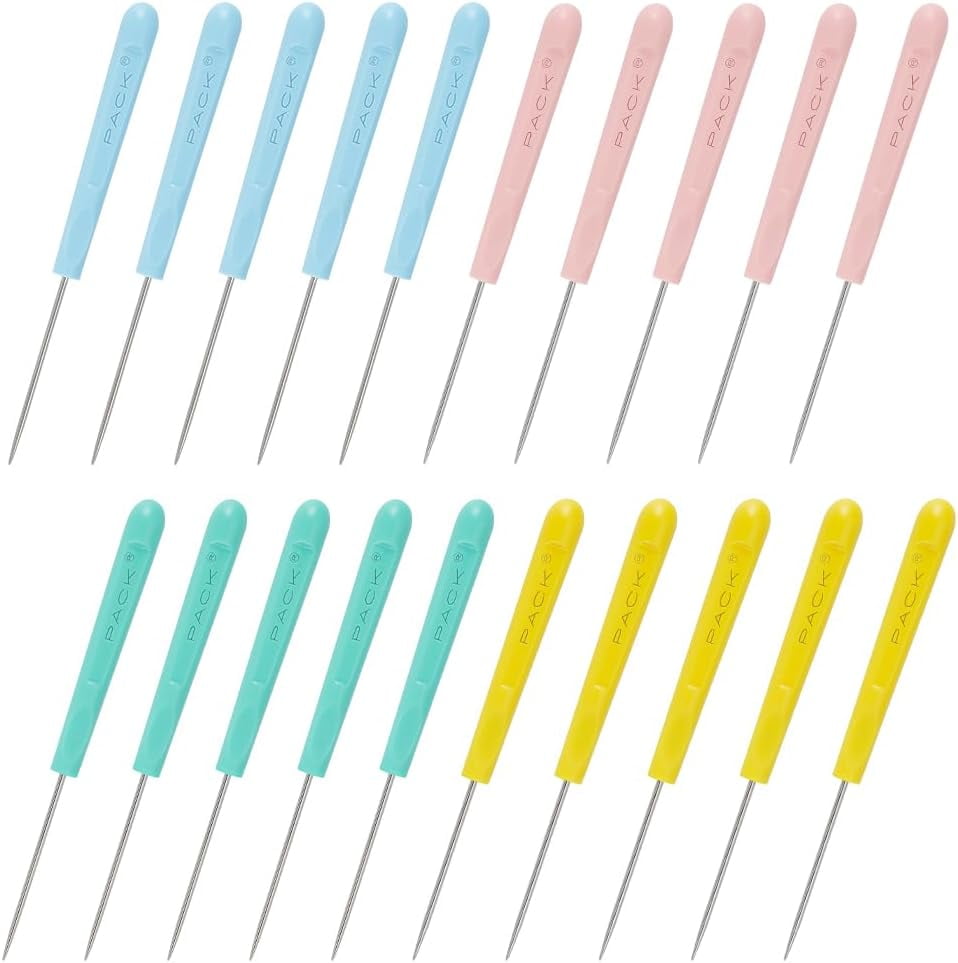 20 Pcs Scratch Awl Tool with Plastic Handle 4 Colors Punching Hole Awl ...