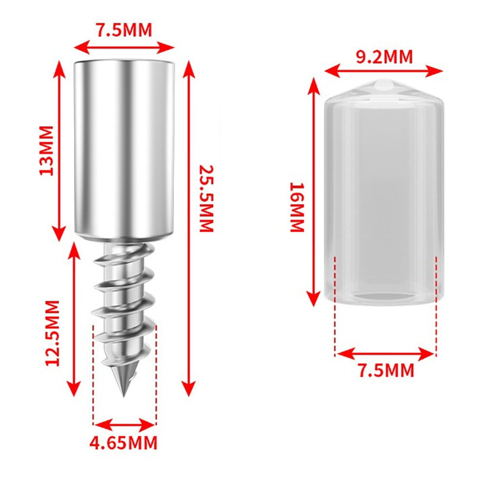 20 Pcs Self-tapping Screws Cabinet Bracket Laminate Support Glass Studs ...